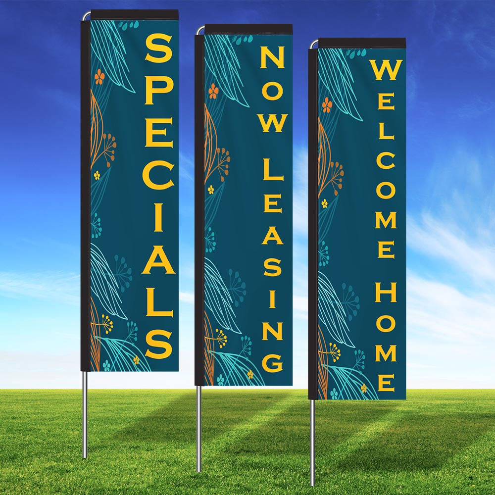 Happy Blossom Double Sided Rectangle Flag Kit