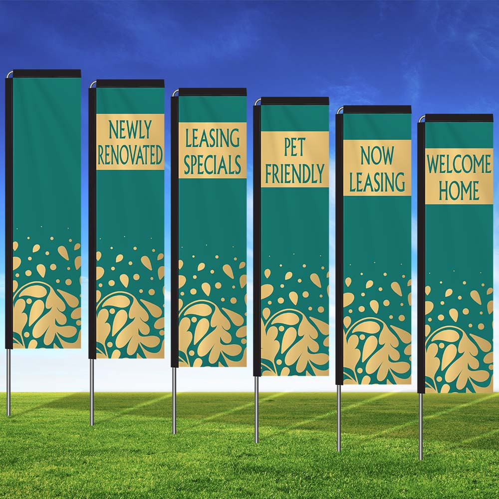 Golden Aura Double Sided Rectangle Flag Kit