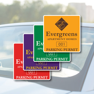 Custom Numbered Square Static Cling Parking Permit - Welcome Home America