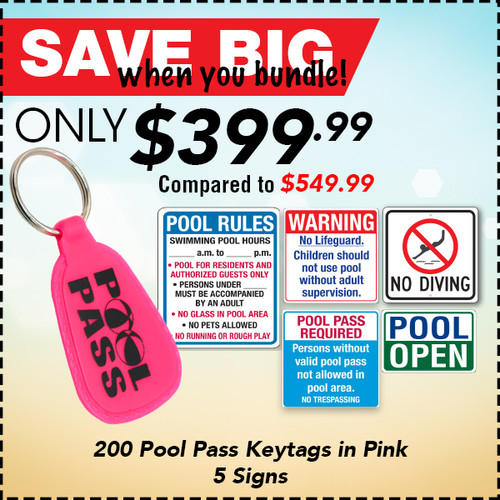 Pool Pass Acrylic Keychain Bundle