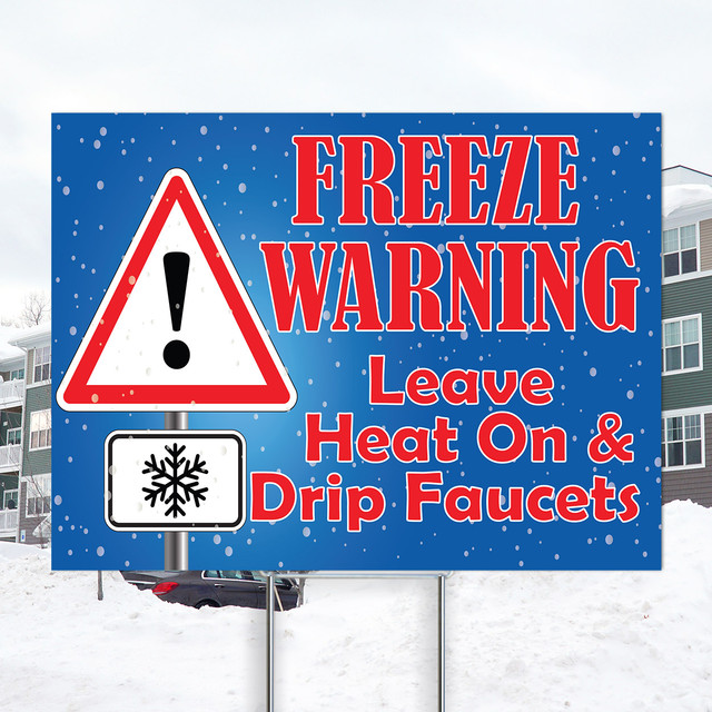 Freeze Warning (Sign) Coroplast Yard Signs