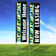 Mosaic Geo Black Double Sided Rectangle Flag Kit