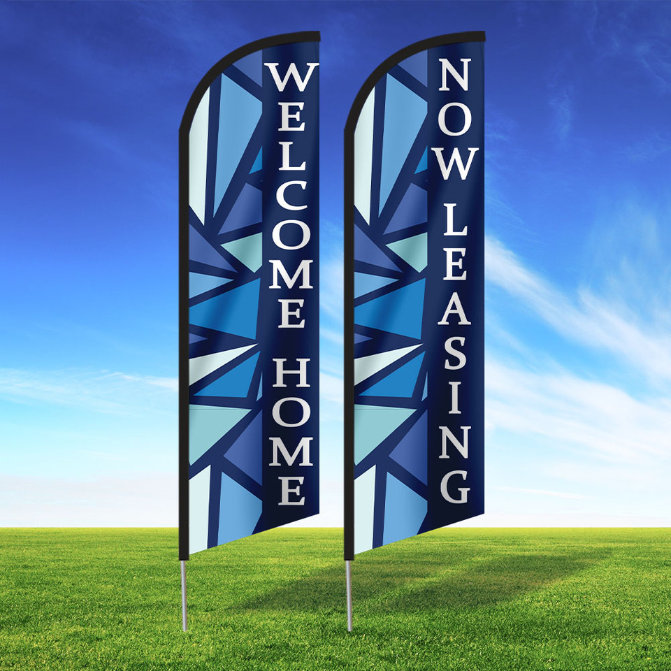 Blue Ice: Double Sided Feather Flag Kit