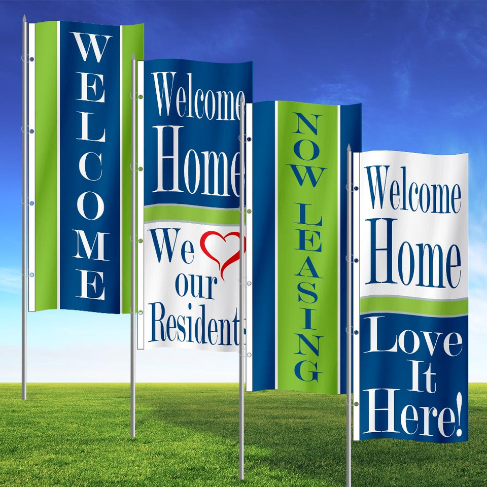Cheerful: 3x8 Vertical Flags