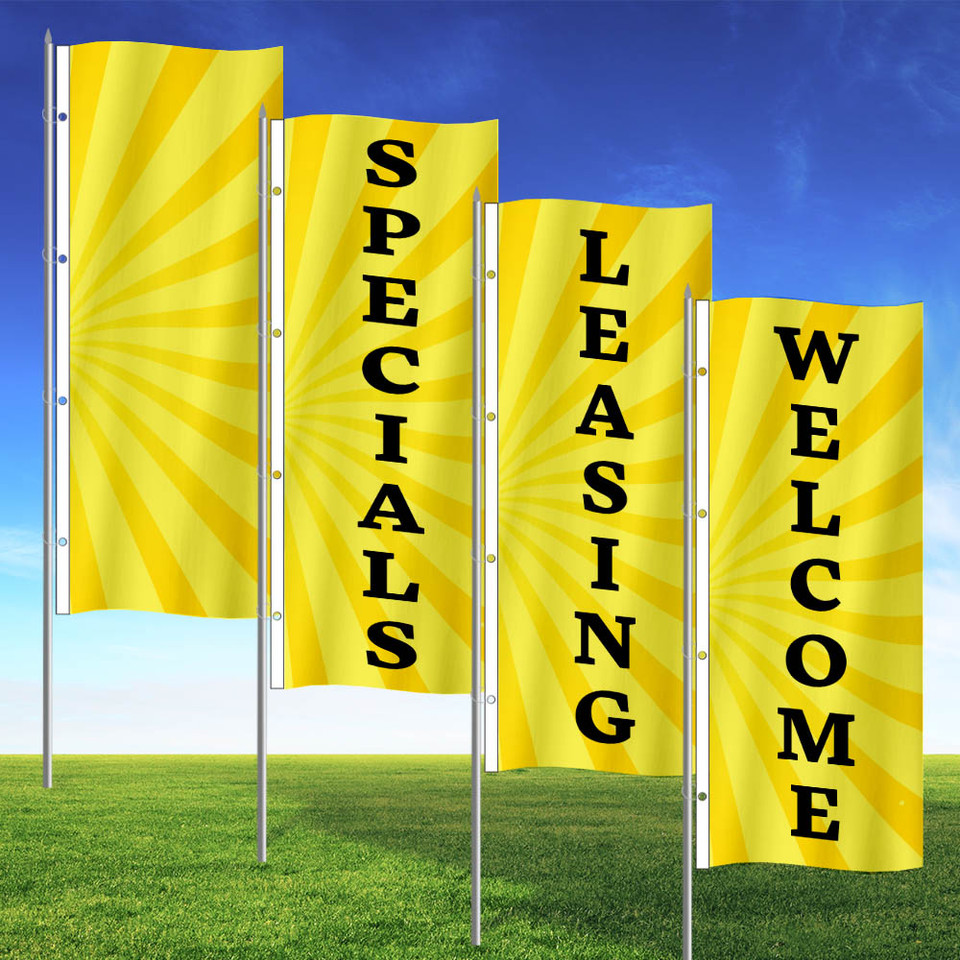 Sun Burst: 3x8 Vertical Flags