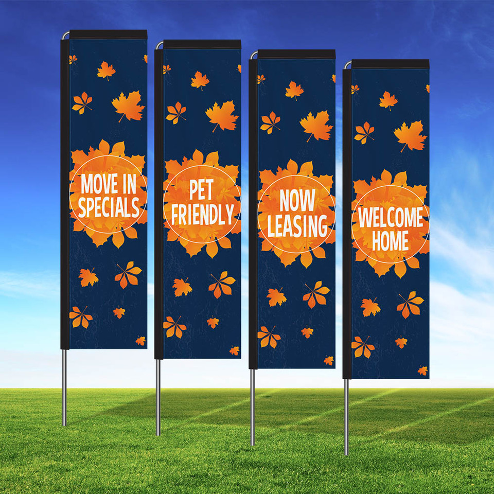 Twilight Leaves Double Sided Rectangle Flag Kit