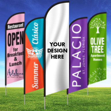 Full Custom Feather Flag: Single Sided Feather Flags (XL - 11.5 Feet)
