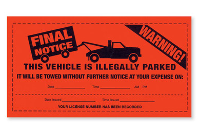 Parking Violation Sticker - FINAL WARNING!
