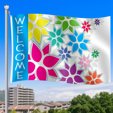 3x5 Splash Welcome Home Flag