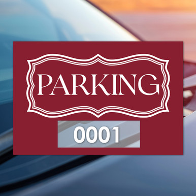 Blue Rectangle Parking Permit Static Cling