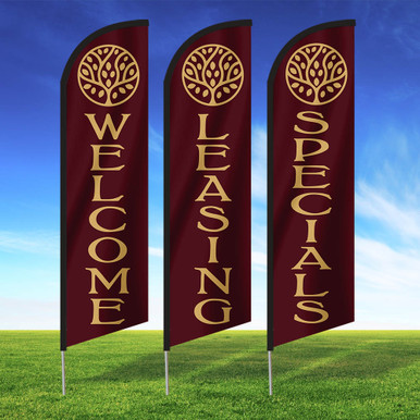 Golden Oak Tree Maroon: Widebody Flags- 24/7 Windleasers
