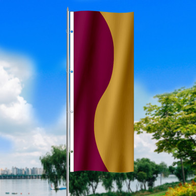 3x8 Curvy Vertical Flag - Maroon/Gold
