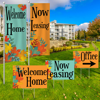 Fall Season - Vertical Flag and Yard Sign Marketing Bundle