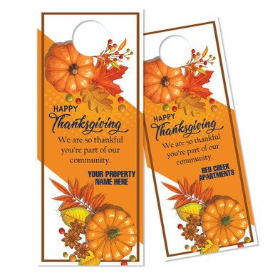 Custom Door Hanger: Happy Thanksgiving