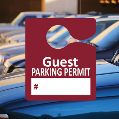 Heavy Duty Stock Guest Parking Permit Maroon