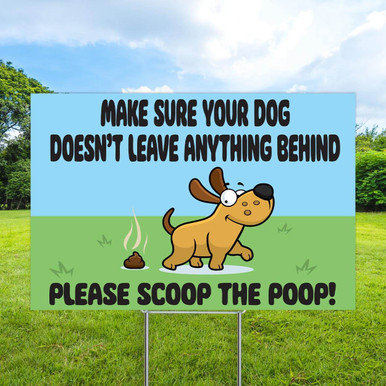 DOG WASTE: Scoop The Poop 12"x18" Coroplast Bandit Sign