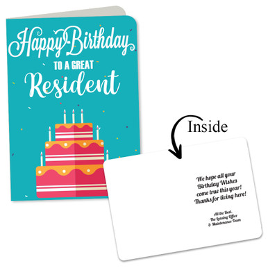 Happy Birthday Resident Card w/ envelopes