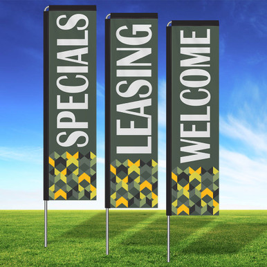 Sage X Double Sided Rectangle Flag Kit