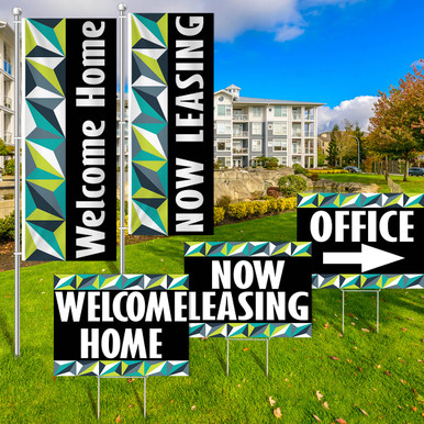 Vertical Flag Bundle: Mosaic Geo Black