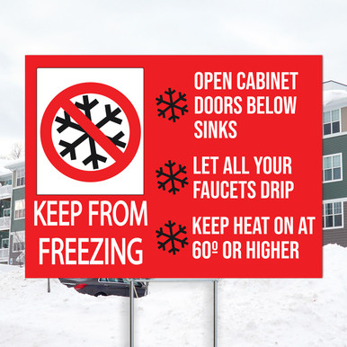Freeze Warning (Red) Coroplast Yard Signs