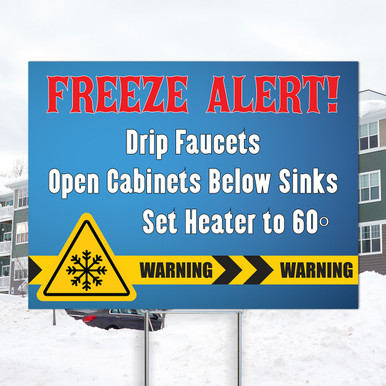 Freeze Warning (Alert) Coroplast Yard Signs