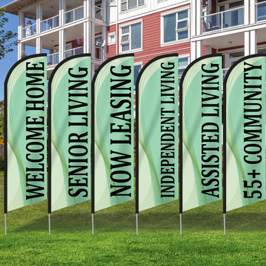 Senior Living Design 3 Double Sided Feather Flag Kits