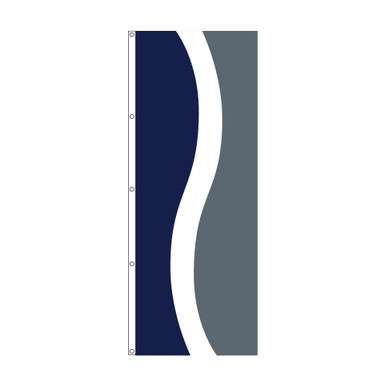 Blue Gold Curvy - 3x8 Vertical Outdoor Marketing Flag