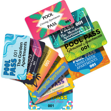 Custom Pool Pass Cards w/ Numbering - New Designs!