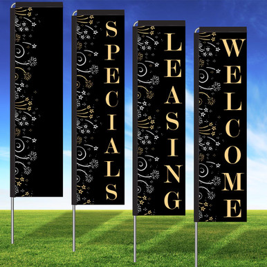 Busting Bliss Black Double Sided Rectangle Flag Kit