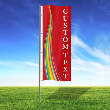 Red Swirl Custom 3x8 Designer Flag