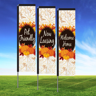 Pumpkin Glow Double Sided Rectangle Flag Kit