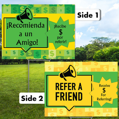 Refer A Friend Bilingual Coroplast Signs