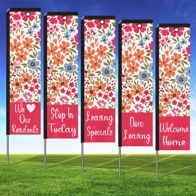Petal Pop Double Sided Rectangle Flag Kit