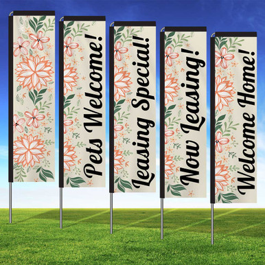 Fresh Flowers Double Sided Rectangle Flag Kit