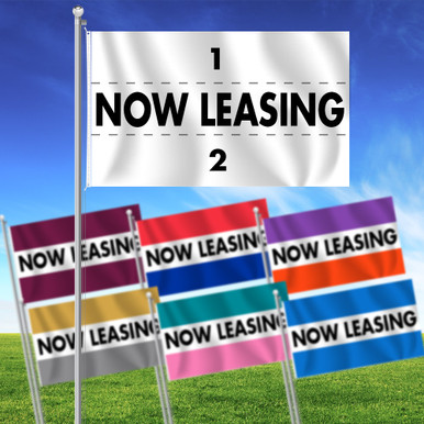 3x5' Custom Color Message Flag - Now Leasing