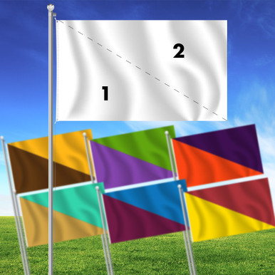 3x5' Diagonal Custom Color Flag