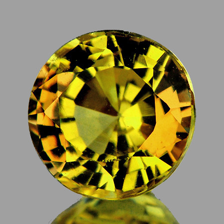 5.50 mm Round {0.71 cts} Vivid Yellow Tourmaline Mozambique Natural ...