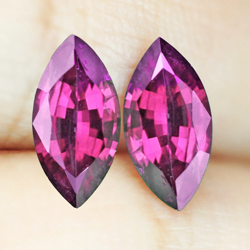 6x3 mm 2 pcs Marquise AAA Fire Intense Red Violet Sapphire Natural ...