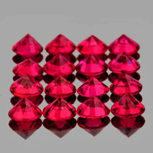2.00 mm 25 pcs Round Brilliant Cut AAA Fire Premium Red Mogok Ruby ...
