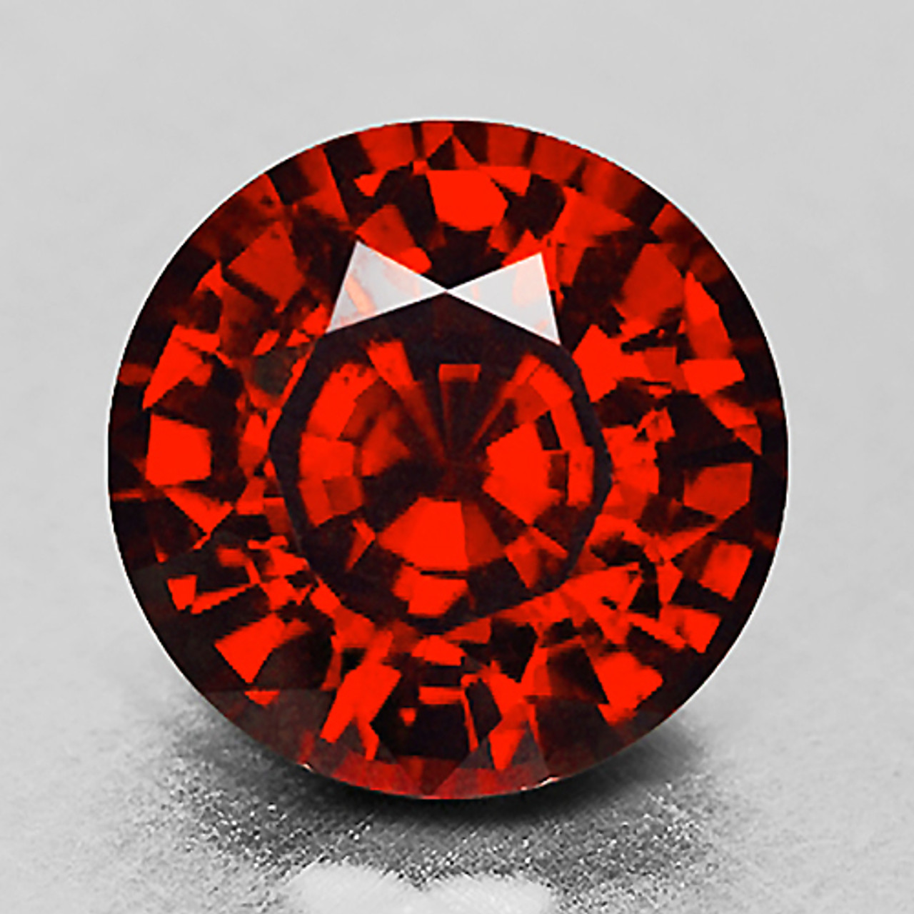 7.00 mm Round {2.27 cts} AAA Fire Intense Mandarin Orange Spessartite Garnet Natural {Flawless ...
