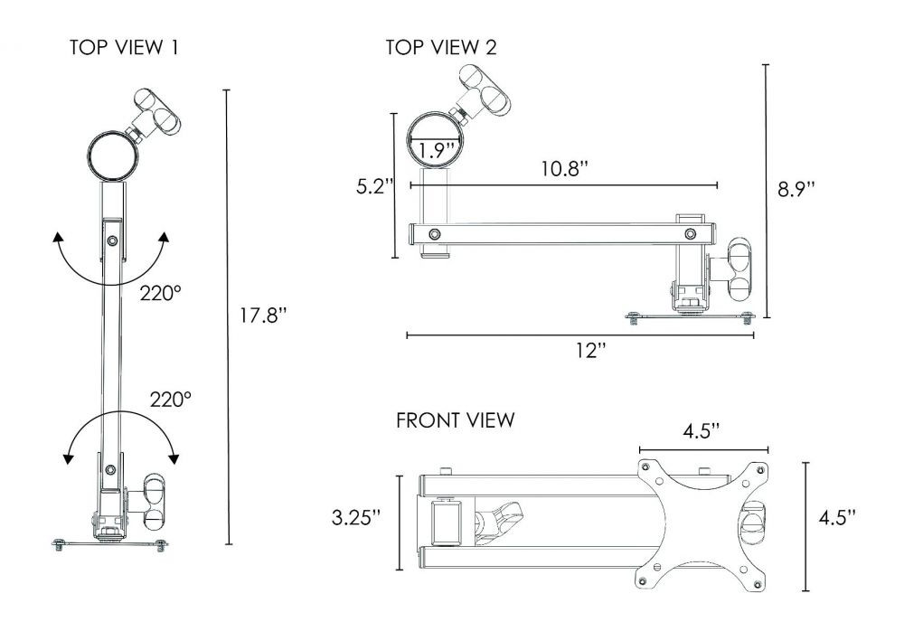 SpiderPole Mount Monitor Arm - VersaTables