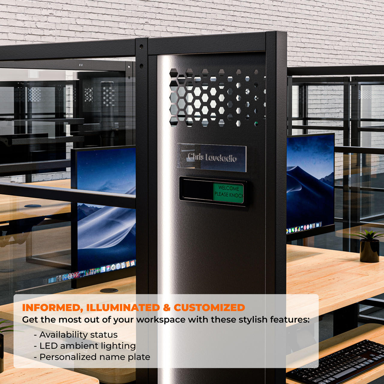 Q-Bee Cube O -Glass Office Cubicle with Door - VersaTables