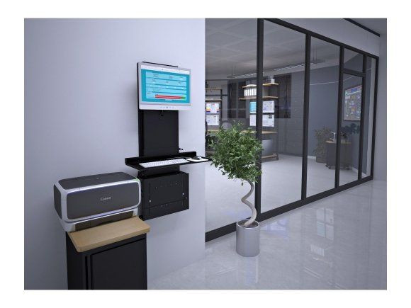 Ultra Flat Wall Mount Computer Station - VersaTables