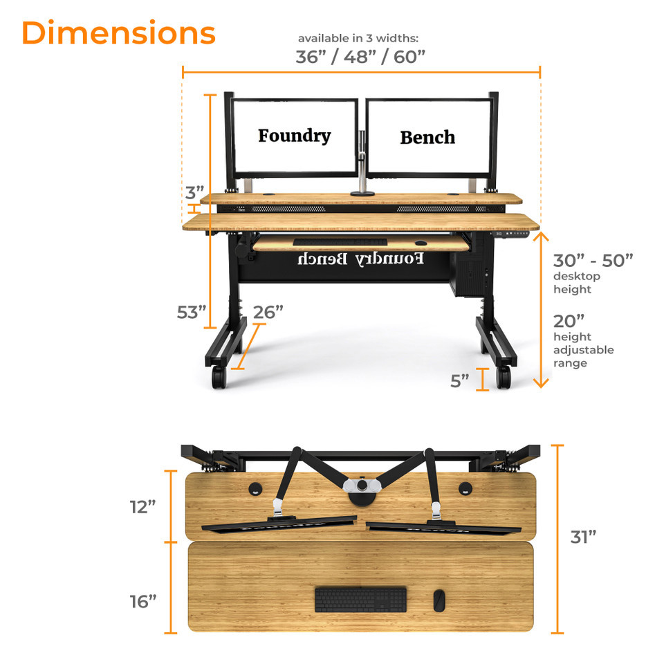 Buy Foundry Bench Standing Desk online in USA