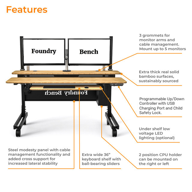 Buy Foundry Bench Standing Desk online in USA