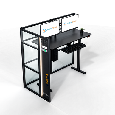 Q-Bee Cube L - Glass Office Cubicle - VersaTables