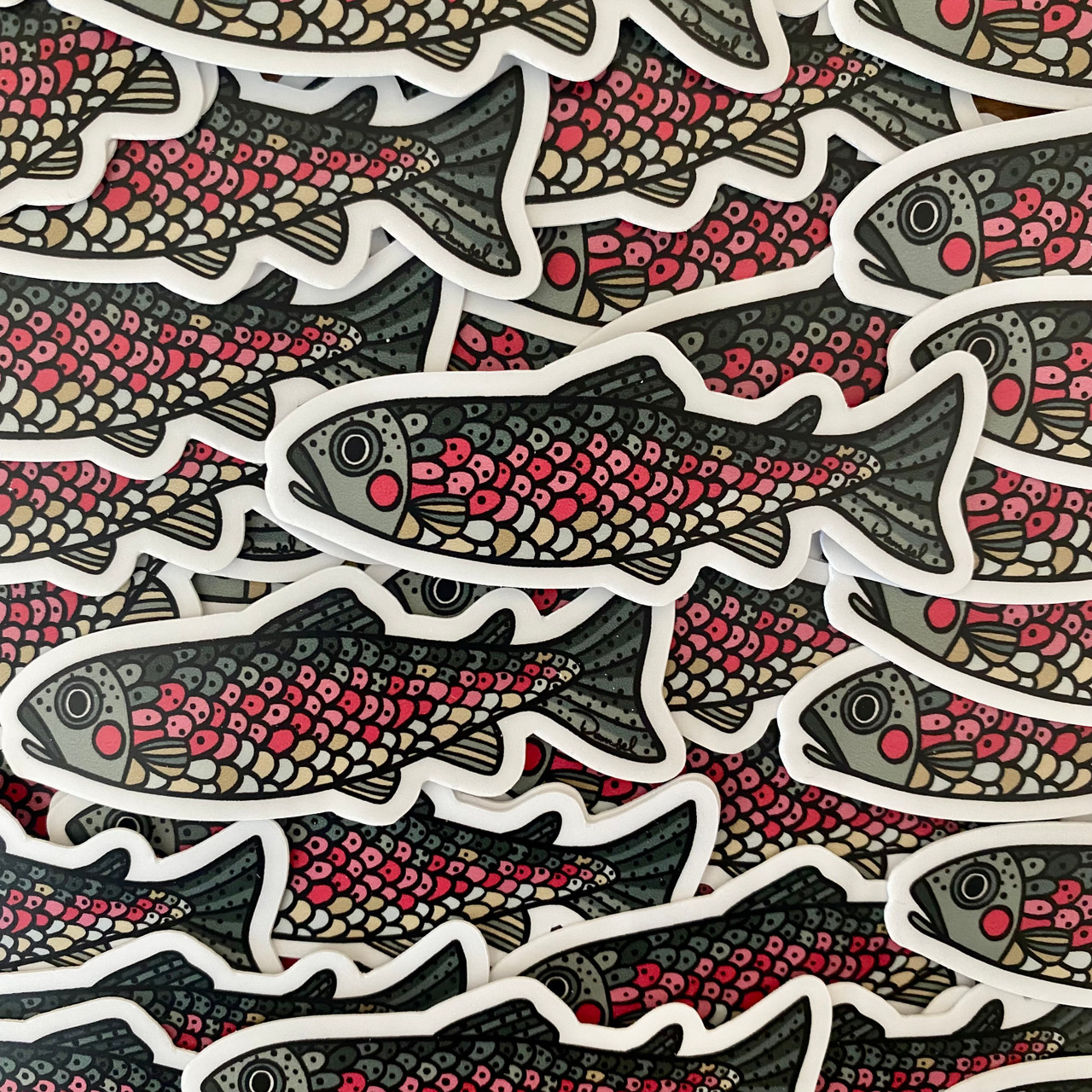 Rainbow Trout Sticker - Damsel Fly Fishing