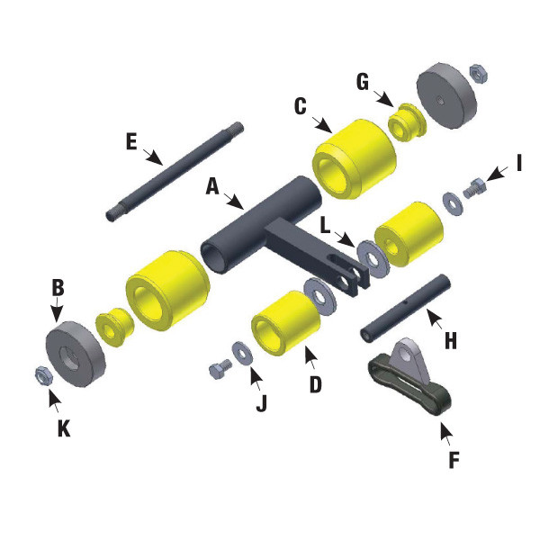 Roller Assembly, 4 Wheel, #3 Idler Wheels with X458 Carrier Links for ...
