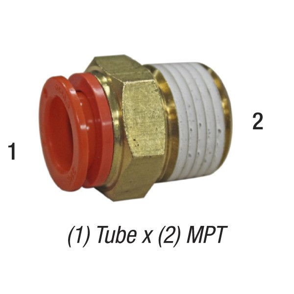 Male Connector, 3/8in Tube x 1/8in MPT, 145PSI, Pack of 10, SMC KQ2H-11 ...