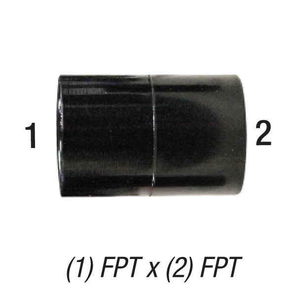 Coupler, 1/2in FPT x 1/2in FPT, PVC SCH40, Black | Sonny's